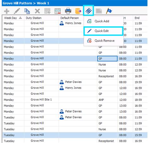Quick Add Edit And Remove Shift Pattern Manager