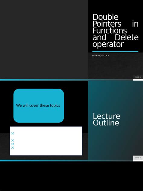 Lecture 4 Double Pointers In Funtions And Delete Operator Pdf