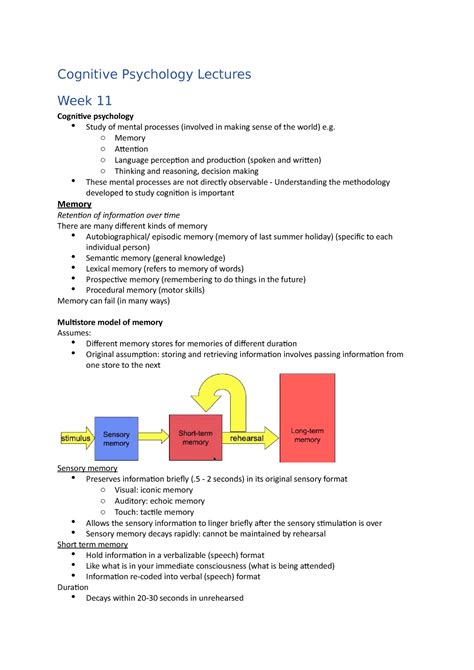 Introduction To Psychology 2 Cognitive Psychology Lectures Cognitive Psychology Lectures