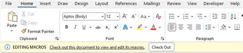 Microsoft Office 365 Word Macro Causing A Project Is Unviewable Error