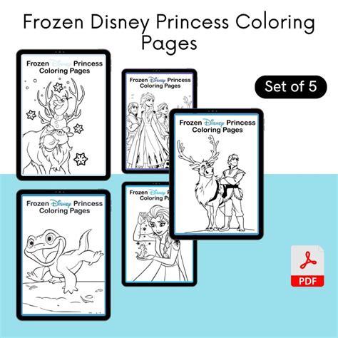 Frozen Disney Princess Coloring Pages Template Printable