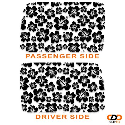 Hibiscus Floral Pattern Jku Hardtop Window Decal Set Jeep Window Decals