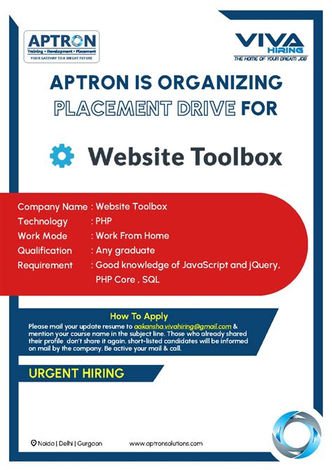 Viva Hiring On Linkedin Aptron Vivahiring Placement2024 Dreamjob
