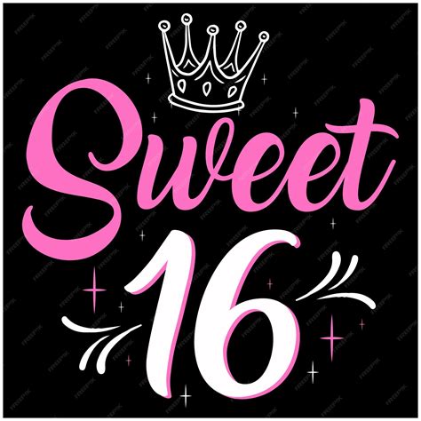 Premium Vector Sweet 16 Birthday Girl Teenager Typography Design For