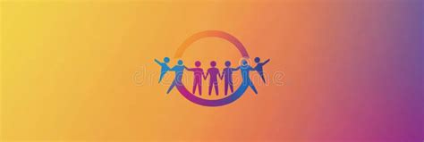Modern Logo Featuring Human Figures In Circular Unity Design With Abstract Gradient Background