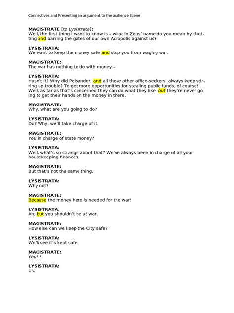 Connectives And Presenting The Argument Scene Pdf