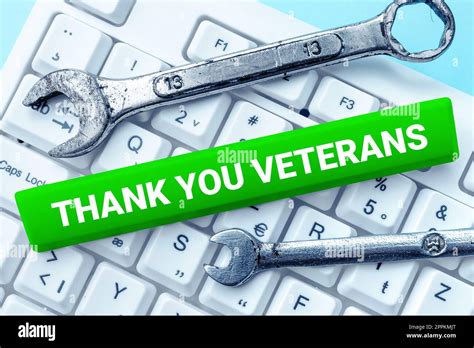 Hand Writing Sign Thank You Veterans Business Approach Expression Of Gratitude Greetings Of