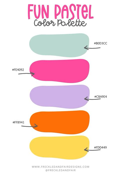 Fun Pastel Color Palette Hex Color Palette Pastel Colour Palette