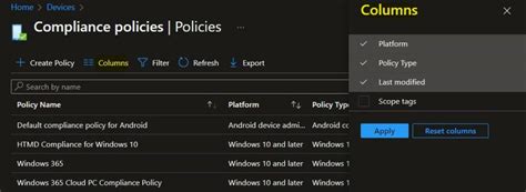 export intune device compliance policies htmd blog