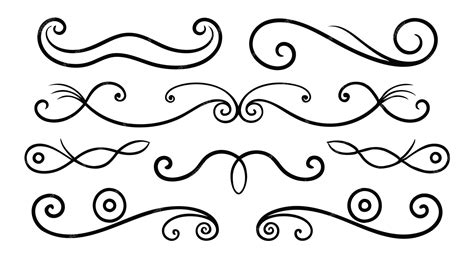 Decorative Scroll Design Elements Featuring Ornate Patterns Ideal For