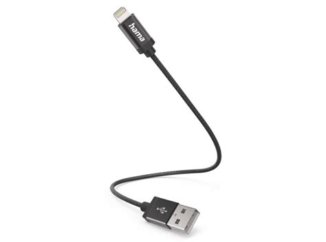Hama 201578 Usb A Apa Lightning Apa 2 0 Adat és Töltőkábel Fekete