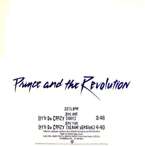 Prince And The Revolution Lets Go Crazy Vinyl 12 33 ⅓ Rpm 2
