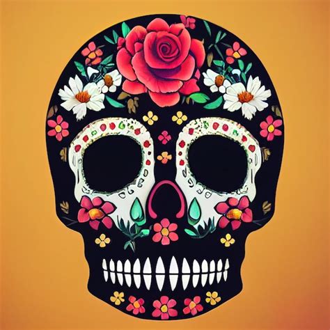 Premium Photo A Colourful Traditional Calavera Sugar Skull Decorated