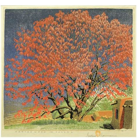 Cottonwood In Tassel Gustave Baumann 1881 1971 Color Woodblock