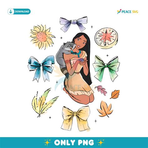 Pocahontas Bows Disney Princess Png Digital Download Peace Svg