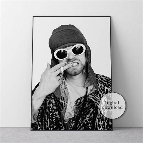 Kurt Cobain Nirvana Poster Black And White Kurt Cobain Print Vintage