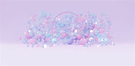 Creative Gentle Fashion Background Flying Sphere Shapes In Pastel Palette Textured Background