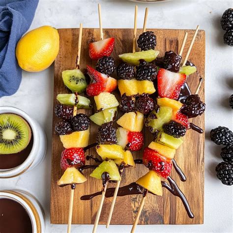 Fruit Kabobs With Chocolate Dip A Joyful Treat