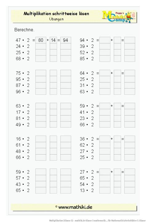 12 Mathematik Arbeitsblätter 3 Klasse Mathe Arbeitsblätter