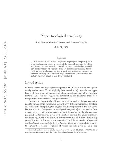 Pdf Proper Topological Complexity