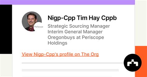 Nigp Cpp Tim Hay Cppb Strategic Sourcing Manager Interim General