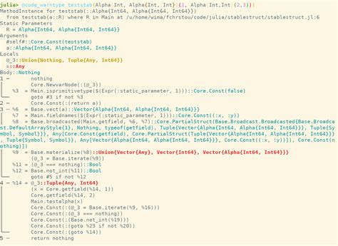 Check Type Stability Of A Struct Performance Julia Programming Language