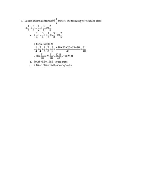 Business Math Activity 1 Pdf Teaching Methods And Materials