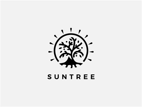 Sun Tree Logo Tree Life With Moon Or Sun Logo Design Vector 5100000