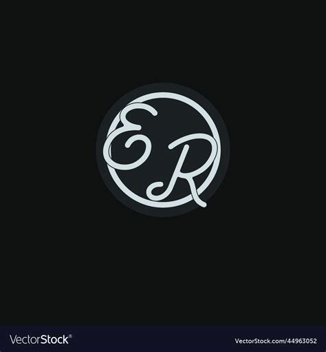 Initials Er Logo Monogram With Simple Circle Line Vector Image