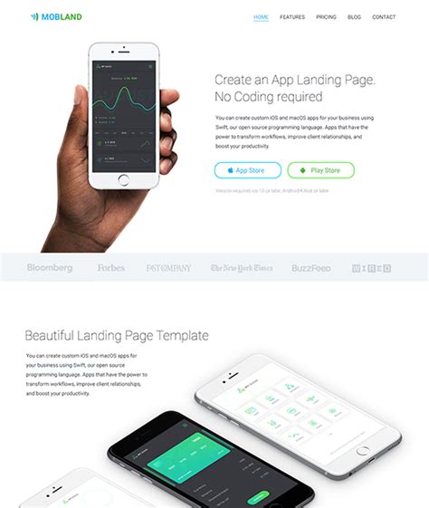Mobile App Landing Page Templates — Mobland Fastcode Space
