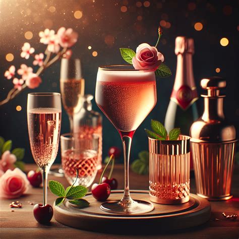 Cherry Blossom Fizz Delicate Springtime Cocktail With Cherry Rose