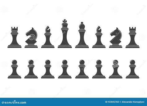 Silhouettes Of Chess Pieces Stock Vector Illustration Of Figure