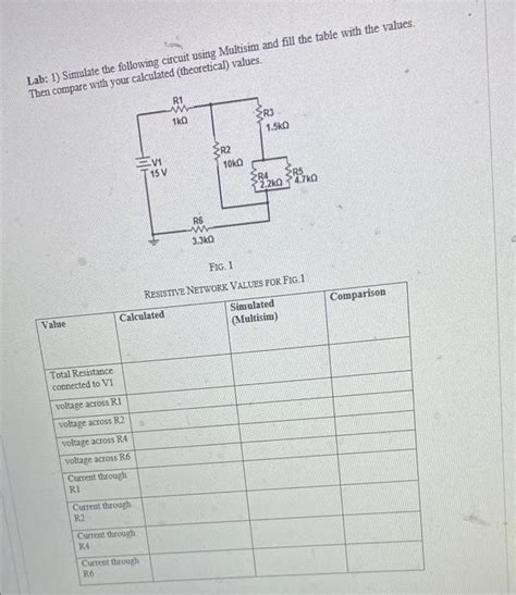 solved lab 1 simulate the following circuit using multisim