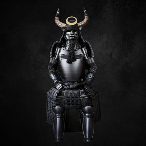 Black Sengoku Period Samurai Armor With Water Buffalo Horns Pacificarmory