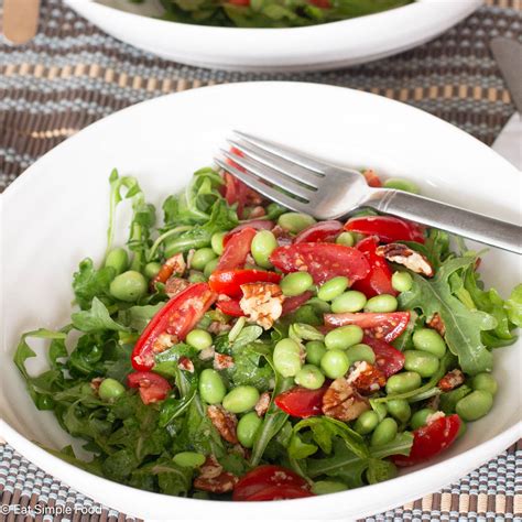 Arugula Edamame Tomato Pecan Salad Recipe Video Eat Simple Food