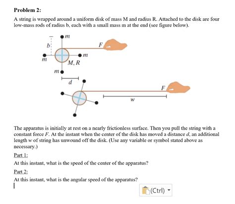 solved problem 2 a string is wrapped around a uniform disk