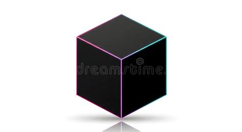 Neon Cube 3d Render Stock Image Image Of Minimalist 370087989