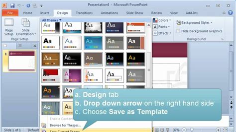 creating and setting a default template or theme in powerpoint youtube