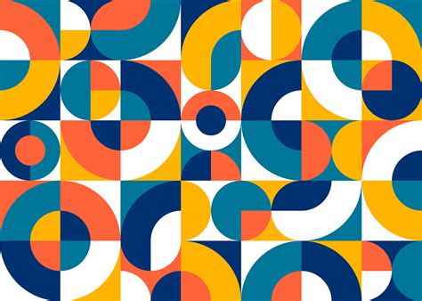 Abstract Circles Bauhaus Style Background Triangle Background