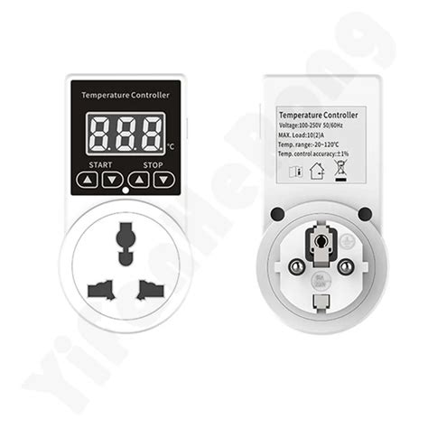 디지털 서모스탯 소켓 스위치 Eu 플러그 Ac 100 250v 온도 컨트롤러 콘센트 센서 포함 가열 냉각