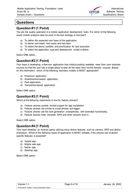 Istqb Performance Tester Sample Questions Answers