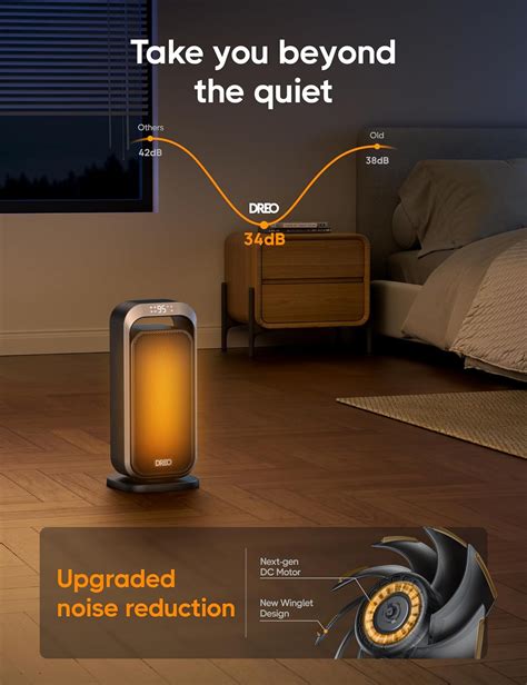 Fan Heater Manual Dreo 1500w Ptc Ceramic Space Heater Portable With
