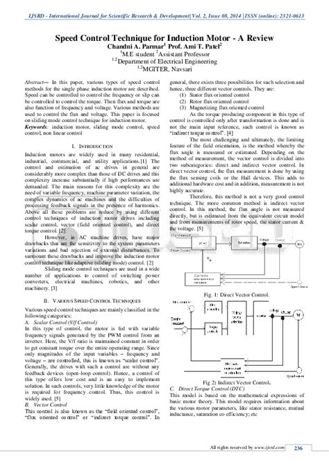 Pdf Speed Control Techniques For Induction Motor A Review