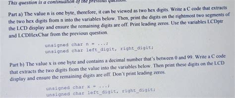 Solved Part A The Value N Is One Byte Therefore It Can Be Chegg