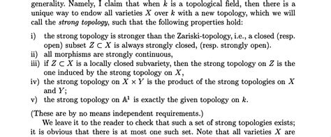 Algebraic Geometry Strong Topology Of Complex Varieties Is Unqiue Mathematics Stack Exchange
