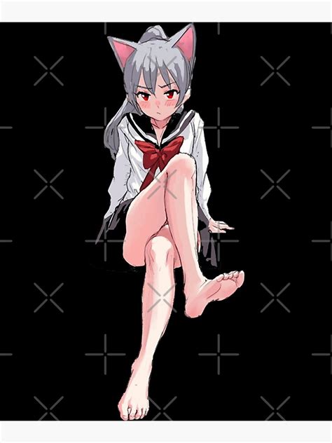 Sexy Anime Cat Girl With School Uniforme Cute Graphic Gifts Poster By Bobbiepowlowski Redbubble