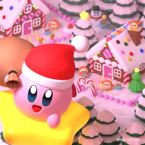 I Made A Cute 3d Christmas Themed Kirby Artwork To Wish Everyone Happy