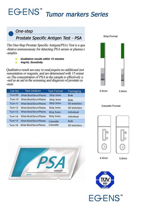 One Step Prostate Specific Antigen Test Psa Psa Test Kit China One