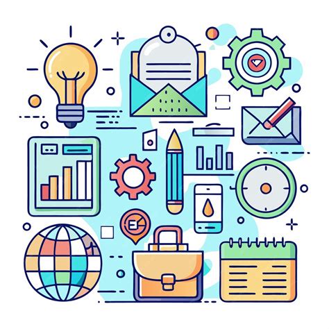 Premium Vector Colorful Business And Work Icons
