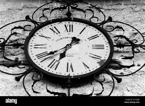 Black And White Vintage Clock Photography